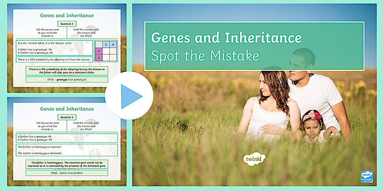 Spot the Mistake: Inheritance PowerPoint - Twinkl