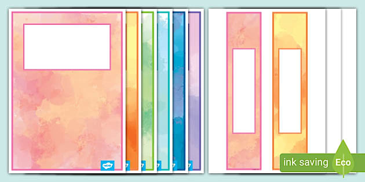 Editable Watercolour Binder Covers (teacher made) - Twinkl
