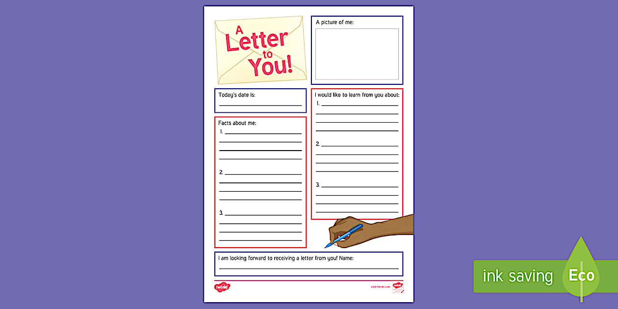 Intergenerational Pen Pal Club Writing Worksheet / Worksheet