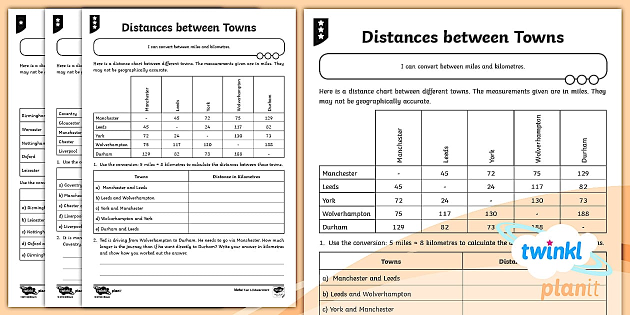 Year 6 Convert between Miles and Kilometres PlanIt Maths Homework