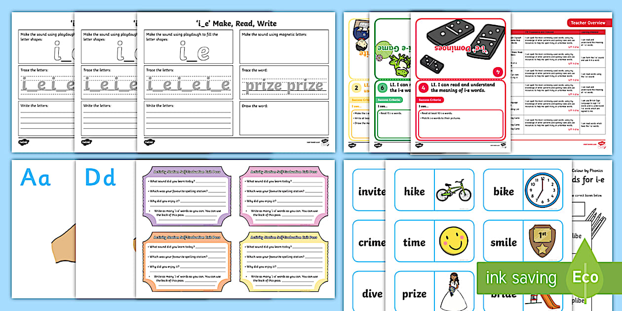'i-e' Sound Phonics Worksheets - Teacher-made Resource