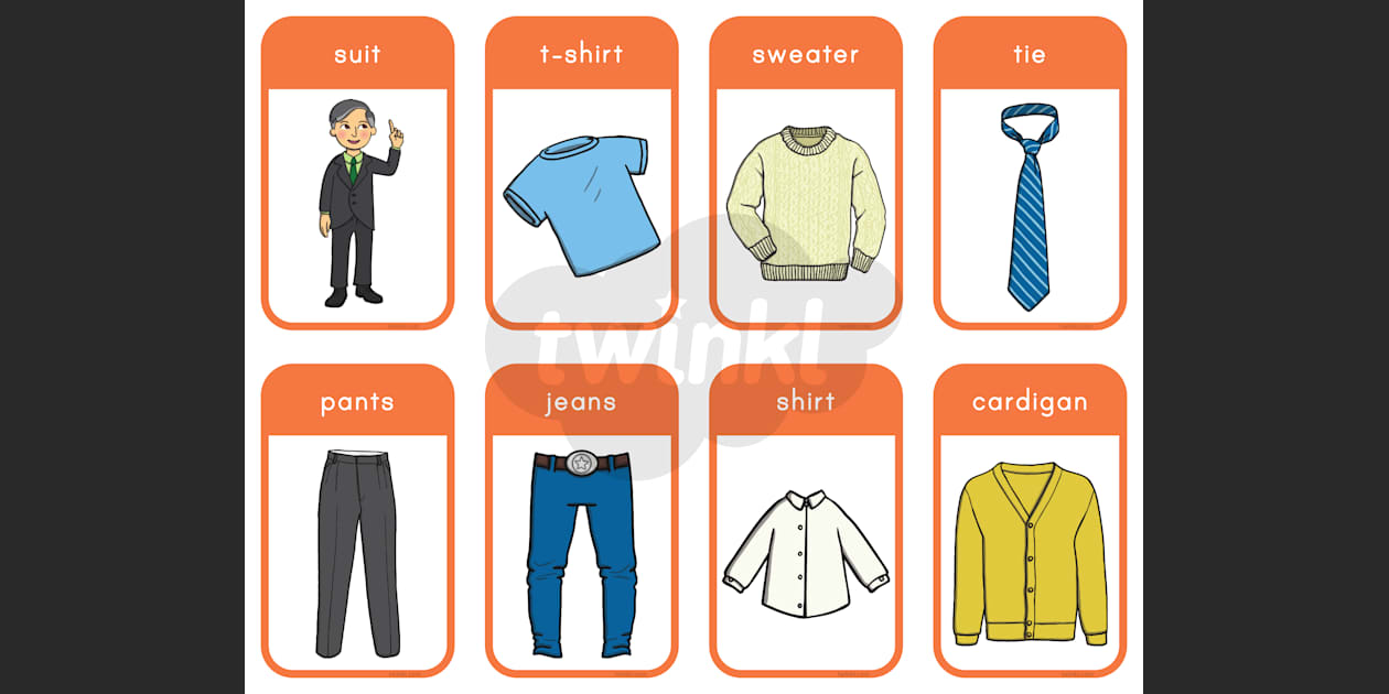 Clothes Flashcards For Kids