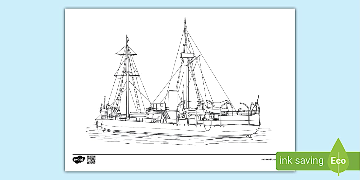 Ficha de actividad: El Huáscar para colorear | Twinkl