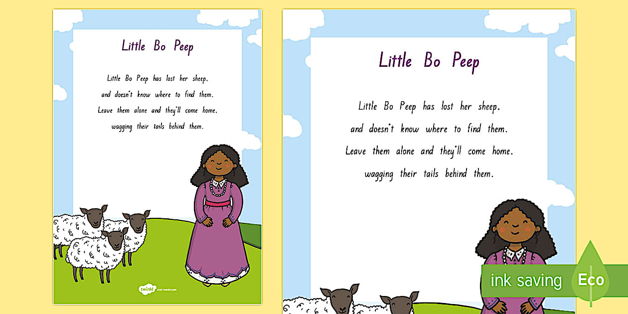 Little Bo Peep Display Poster (teacher made) - Twinkl