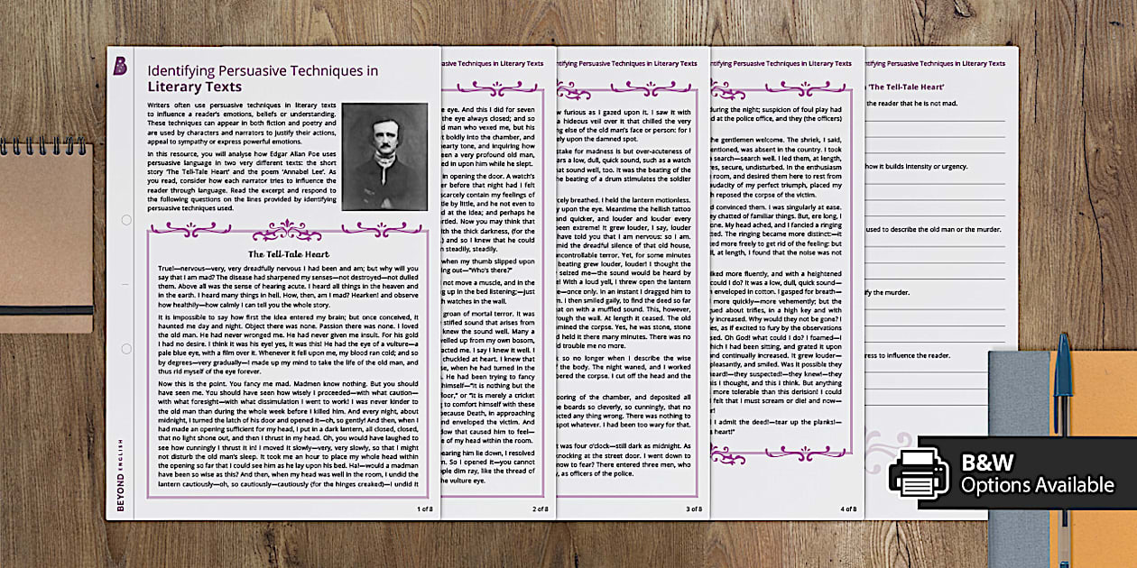 Identifying Persuasive Techniques in Literary Texts - Twinkl