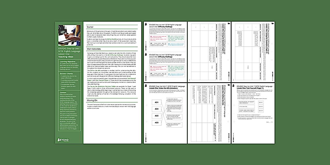 Eduqas GCSE English Language Intervention Lesson 1 - Twinkl