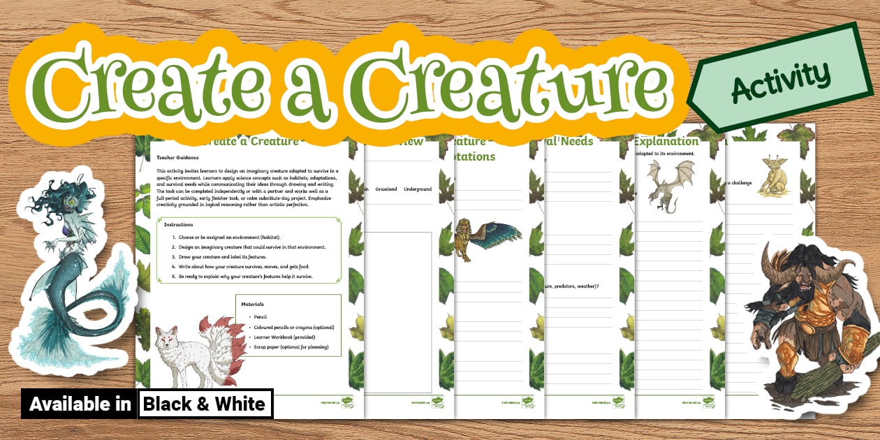 Create a Creature Activity for Junior Intermediate