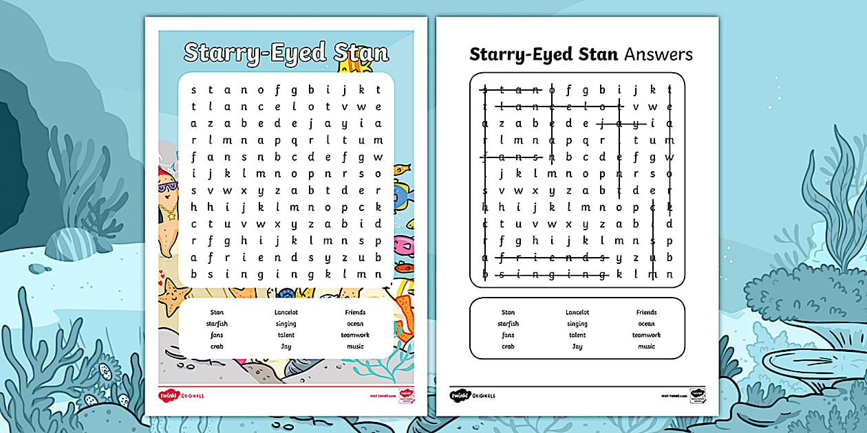 Starry Eyed Stan Word Search - English (teacher made)