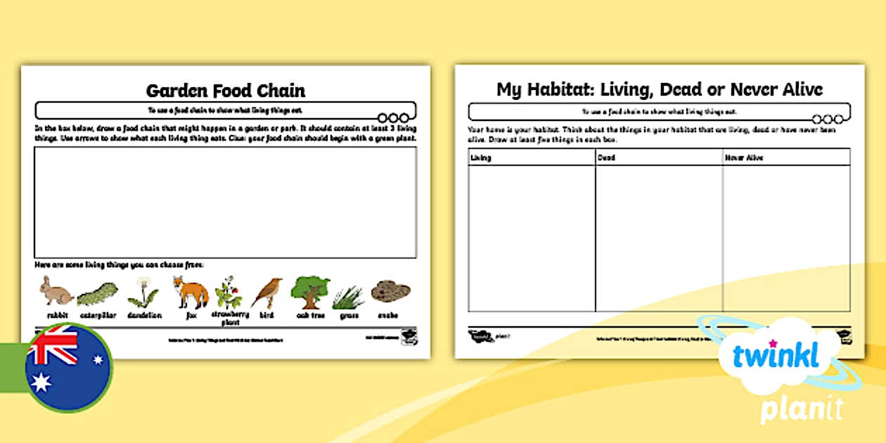 Year 1 Science Living Things and Their Habitats Home Learning Tasks
