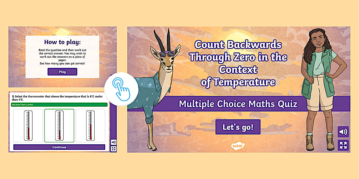 👉 Count Backwards Through Zero KS2 Maths Multiple Choice Quiz