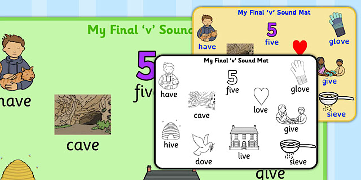 Dyslexic Final 'V' Sound Word Mat (teacher made) - Twinkl