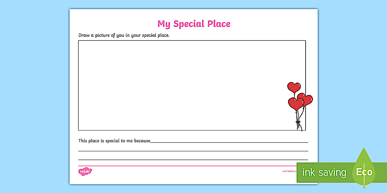 TAS My Special Place Drawing Worksheet - Twinkl
