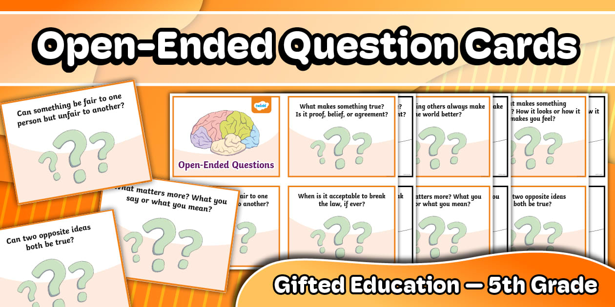 Open-Ended Question Cards for Gifted Education | 5th Grade
