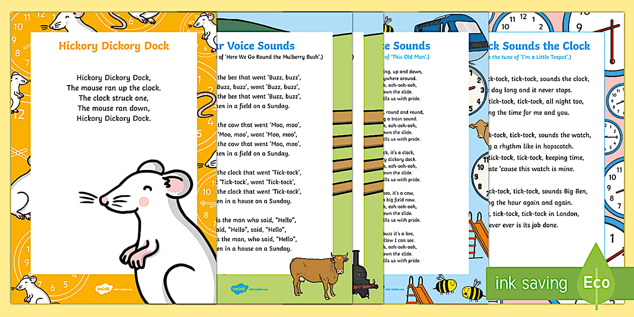 Phase 1 Voice Sounds - Songs and Rhymes Resource Pack - EYFS