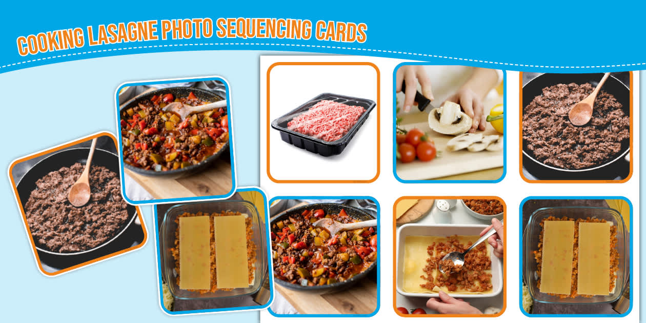 * NEW * Cooking Lasagne Photo Sequencing Cards