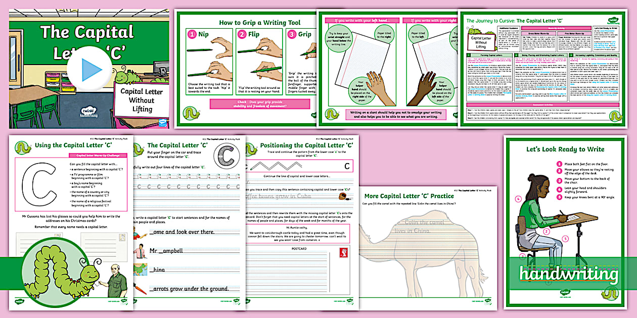 Cursive Twinkl Handwriting: The Capital Letter 'C' KS2 Activity Pack