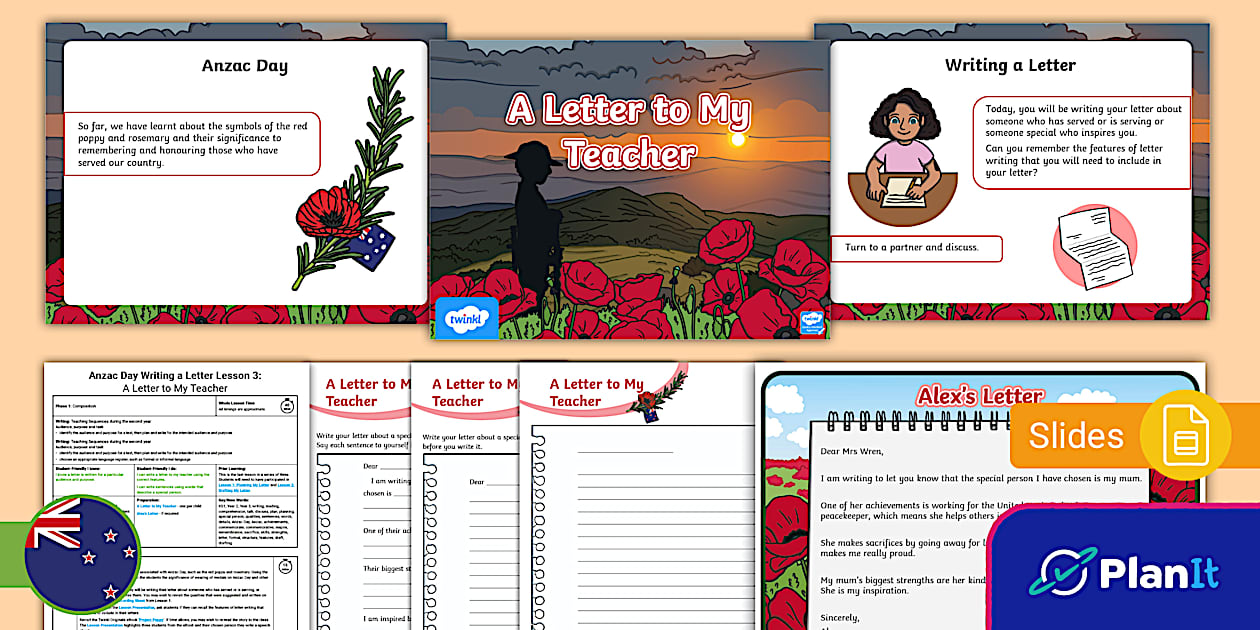 P1: Anzac Day Letter Writing Lesson3: A Letter to My Teacher