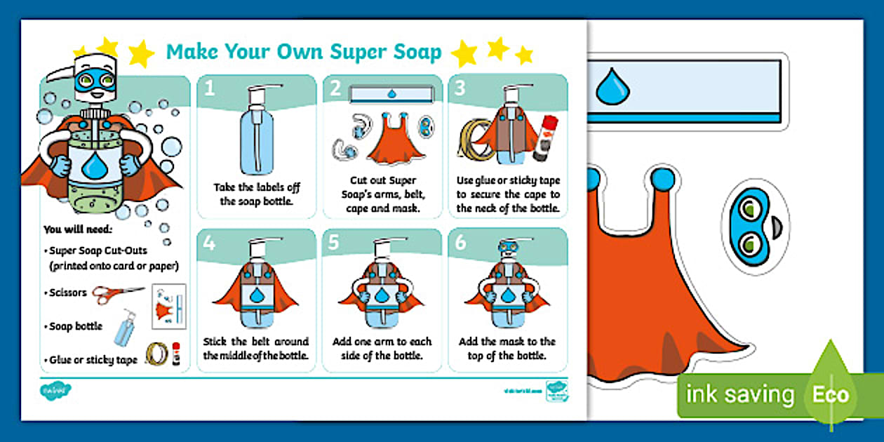 Super Soap Handwashing Soap Bottle Cut Outs (Teacher-Made)
