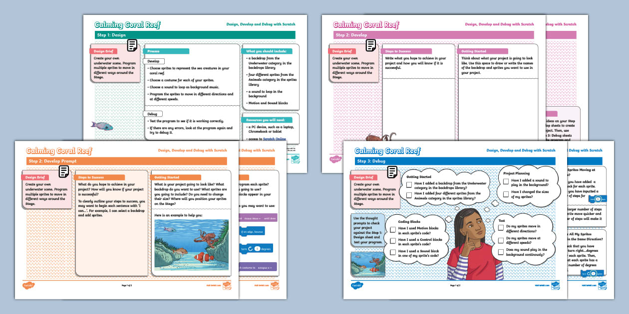 LKS2 Design, Develop and Debug: Calming Coral Reef - Twinkl