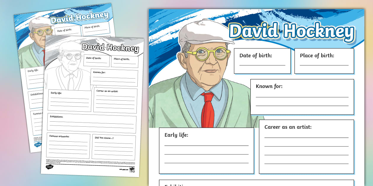 KS2 David Hockney Fact File Template (Teacher-Made) - Twinkl