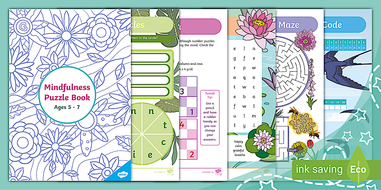 Mindfulness Puzzle Book (Ages 5 - 7) (teacher made) - Twinkl