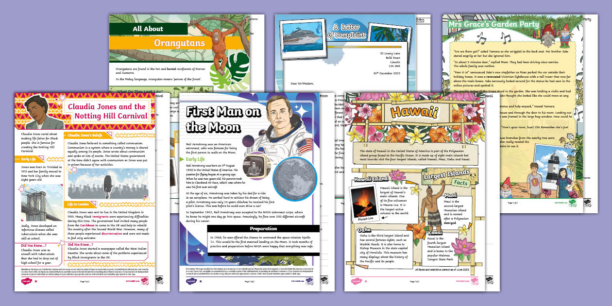 LKS2 August Differentiated Reading Comprehension Activity Pack