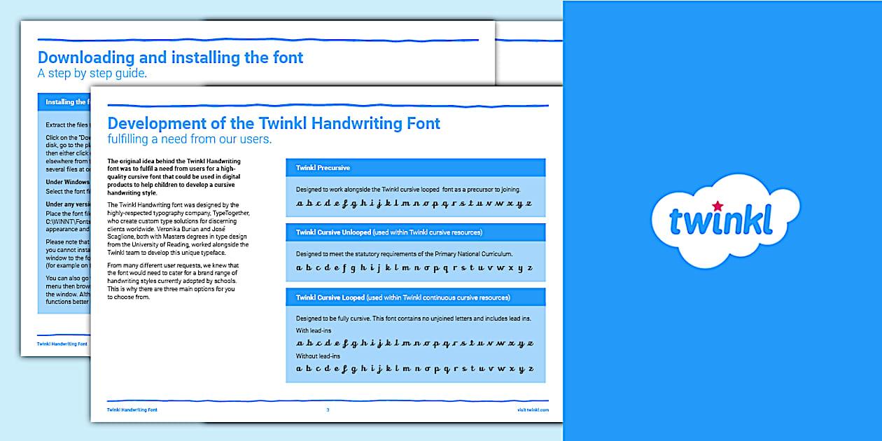 FREE! - Child's Handwriting Fonts Guide | Handwriting Font