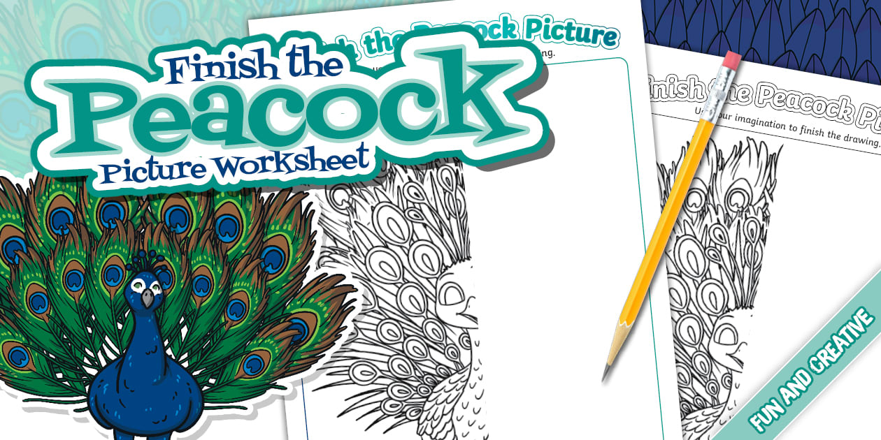 Finish the Peacock Picture Worksheet