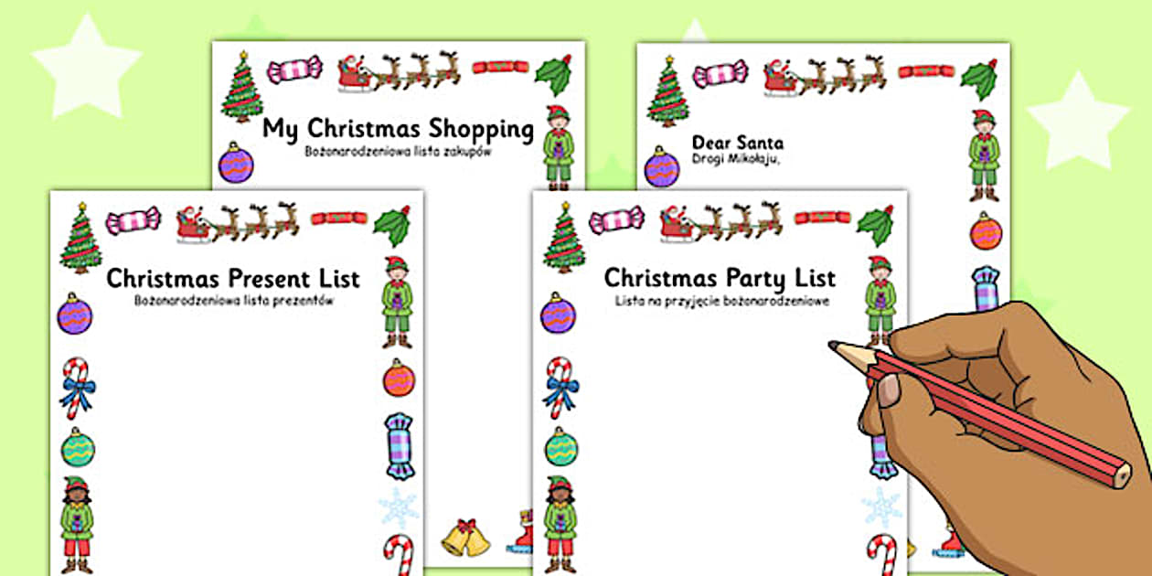 Christmas Role Play Writing Borders Polish Translation