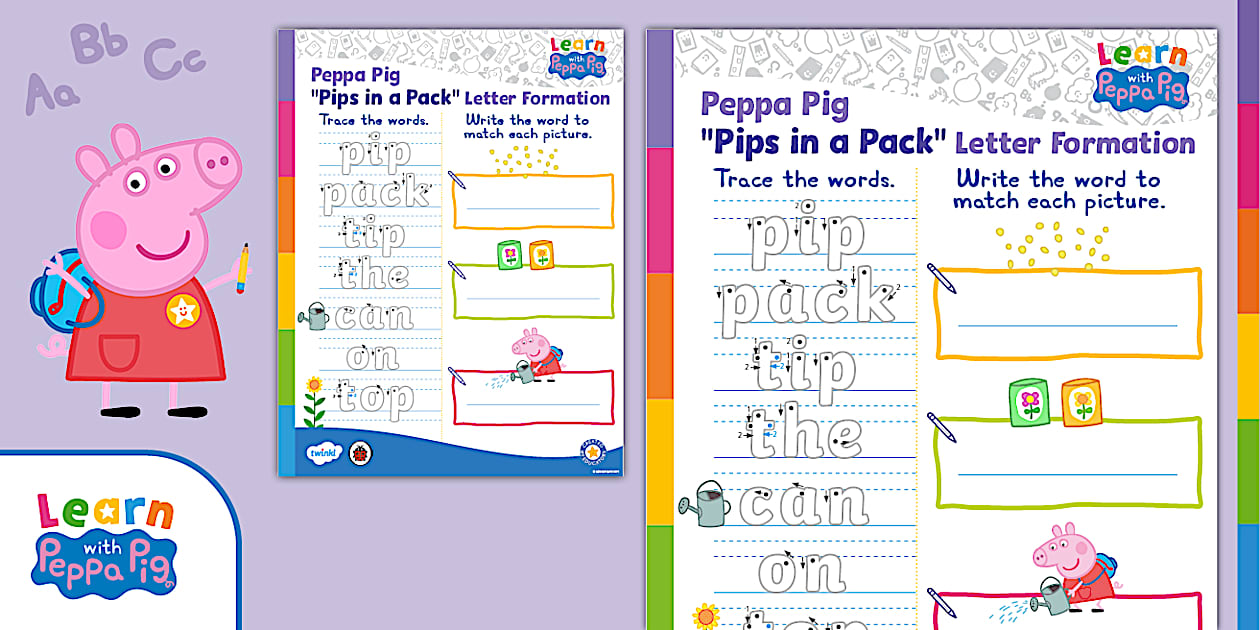 FREE! - Peppa Pig: "Pips in a Pack" Letter Formation Worksheet