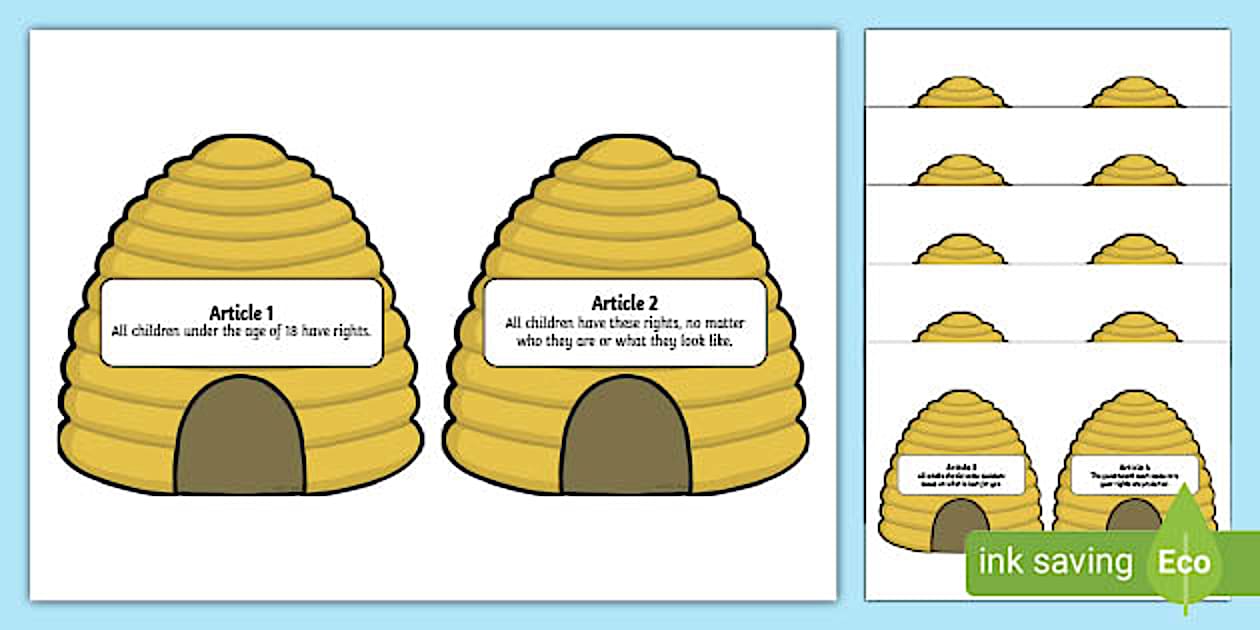 UNCRC Class Charter Bee-Themed Child-Friendly Articles