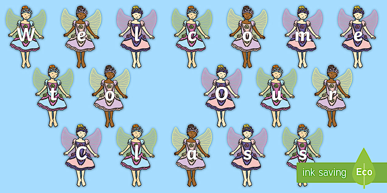 Black and White Welcome to Our Class Fairies Display Cut-Outs