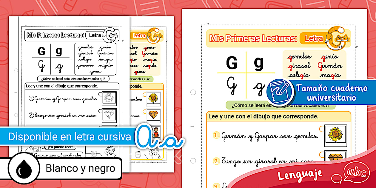 Mis | Primeras | Lecturas | Letra | G | - Twinkl