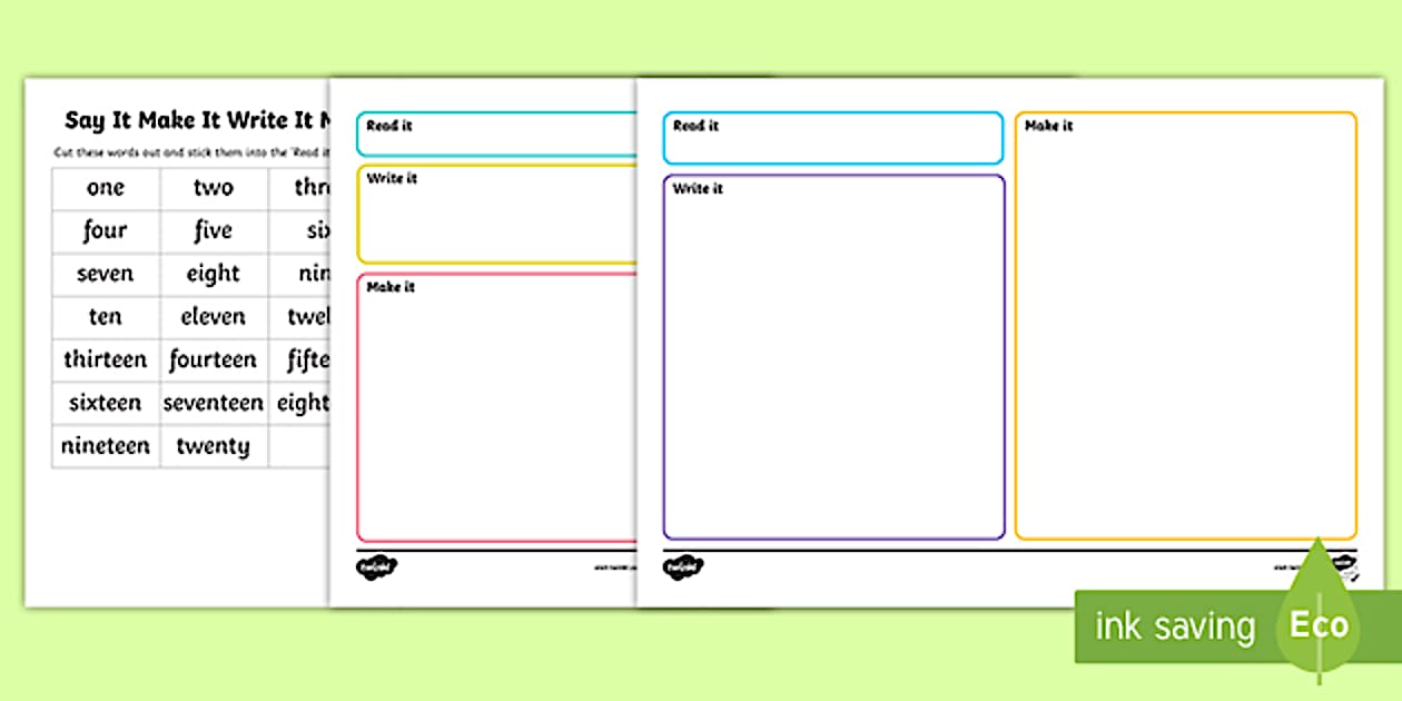 Say It, Make It, Write It Maths Mat (teacher made) - Twinkl