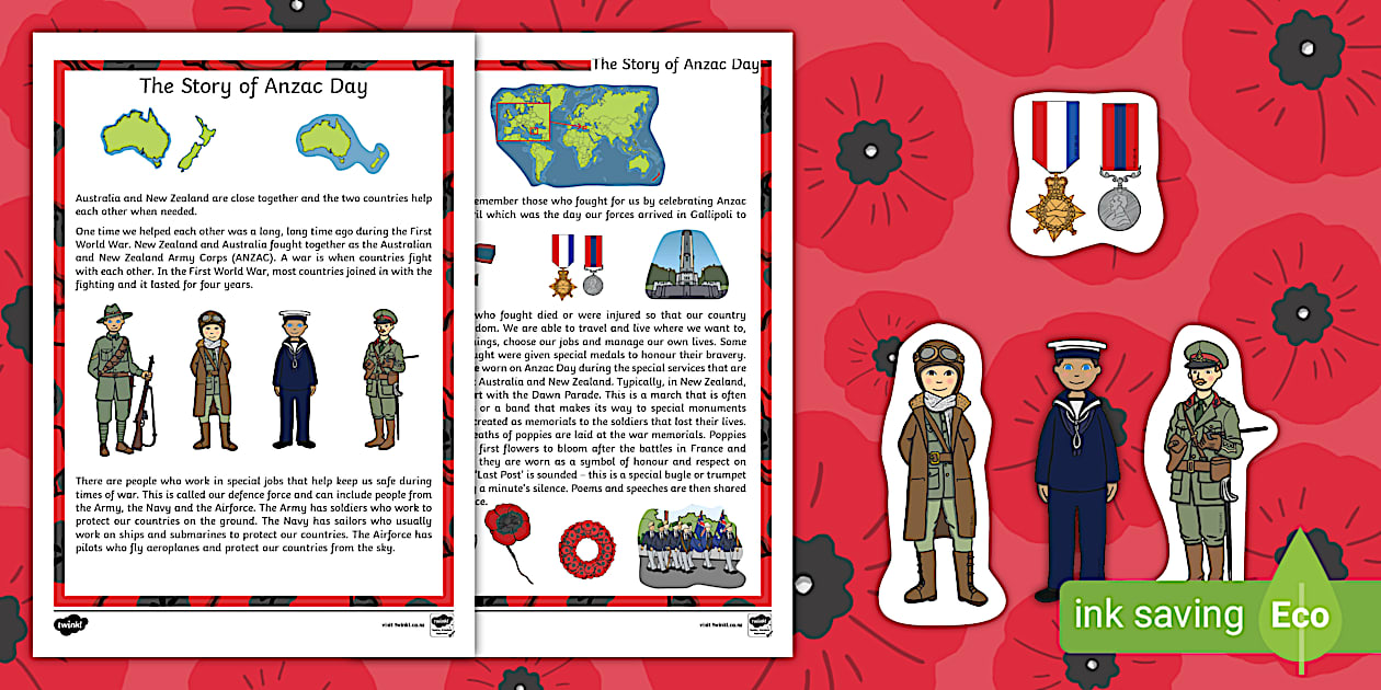 Anzac Day Story Cut-Outs - Twinkl