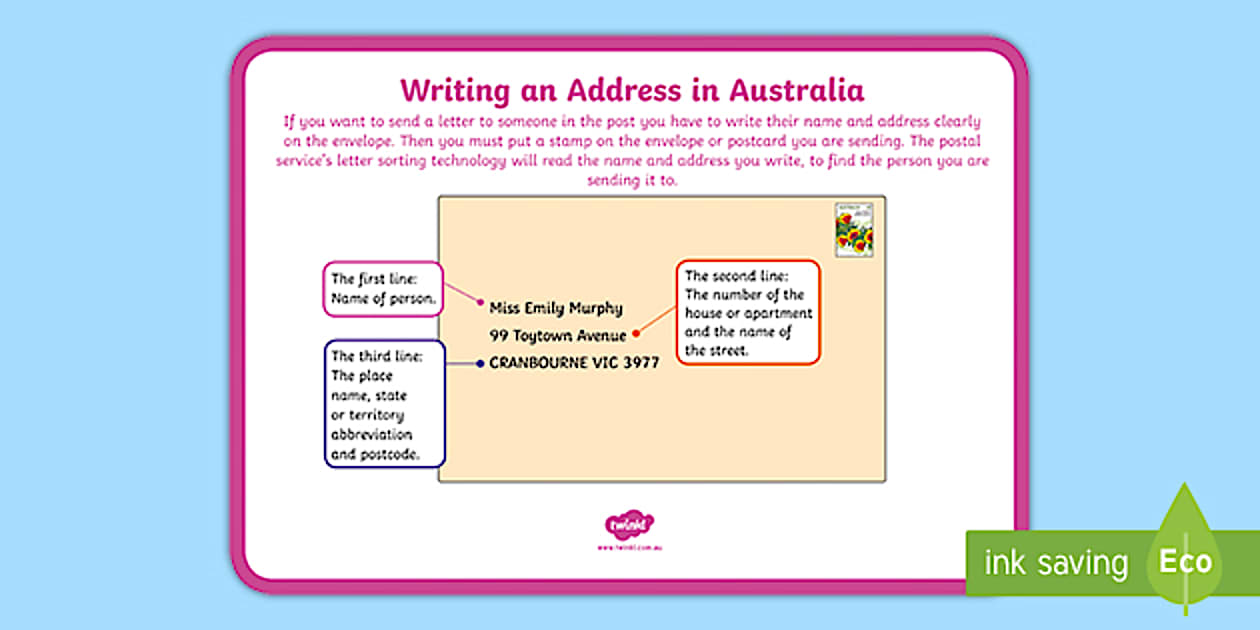Writing an Address Display Poster (teacher made) - Twinkl