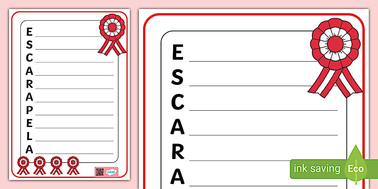 Acróstico con la palabra escarapela | Recursos Twinkl Perú