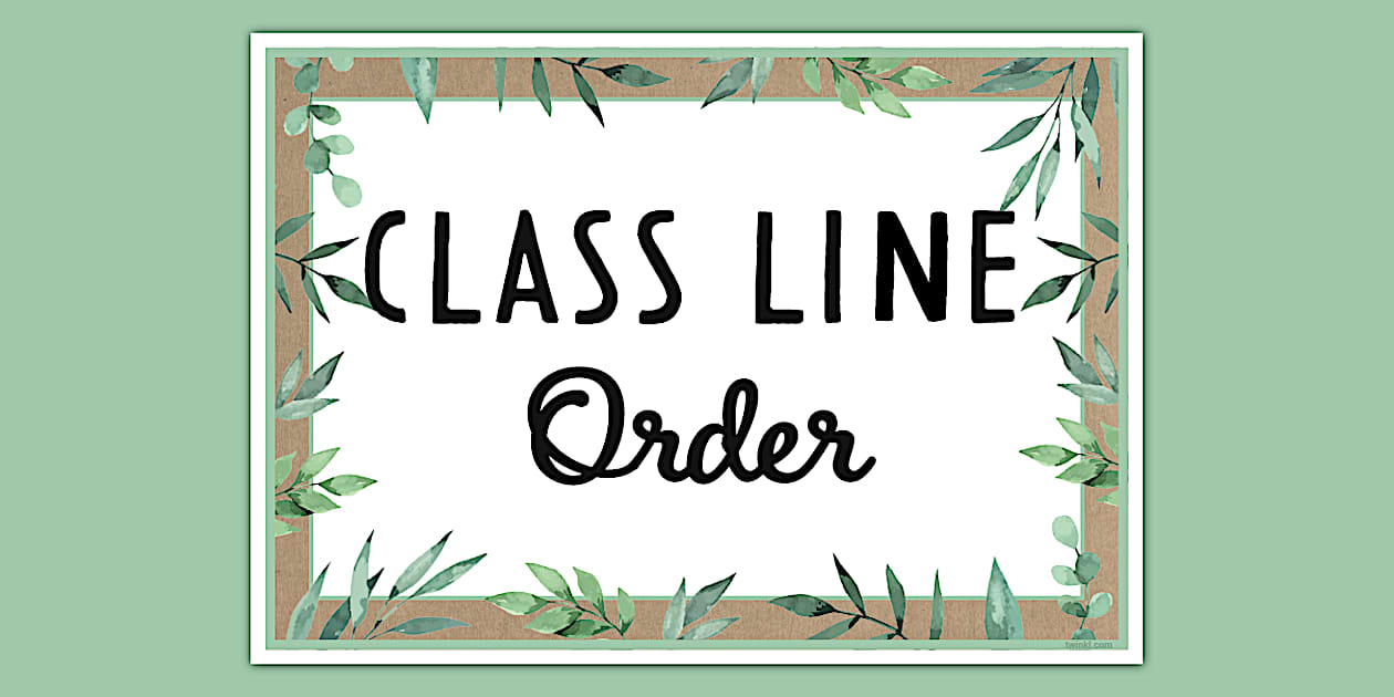 Muted Botanical Themed Class Line Order Display Poster