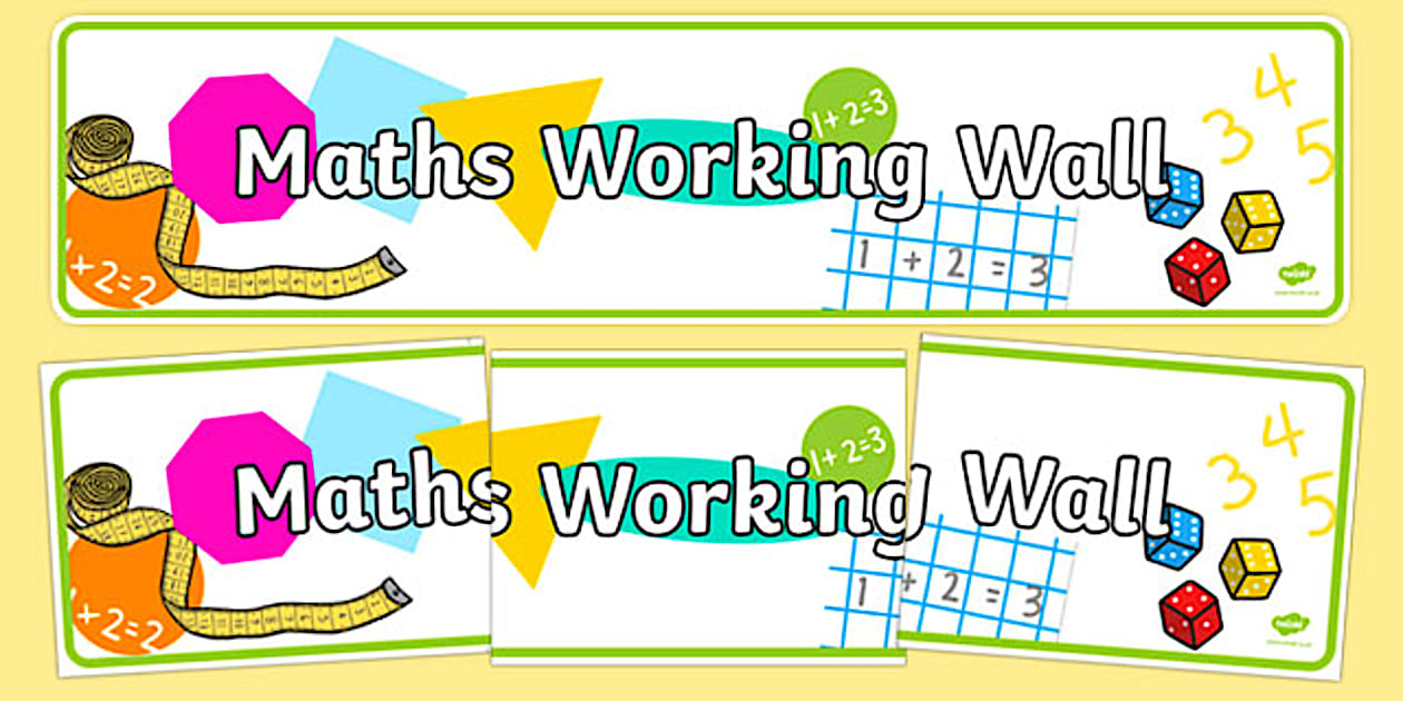 Editable Maths Working Wall Display Banner - Twinkl