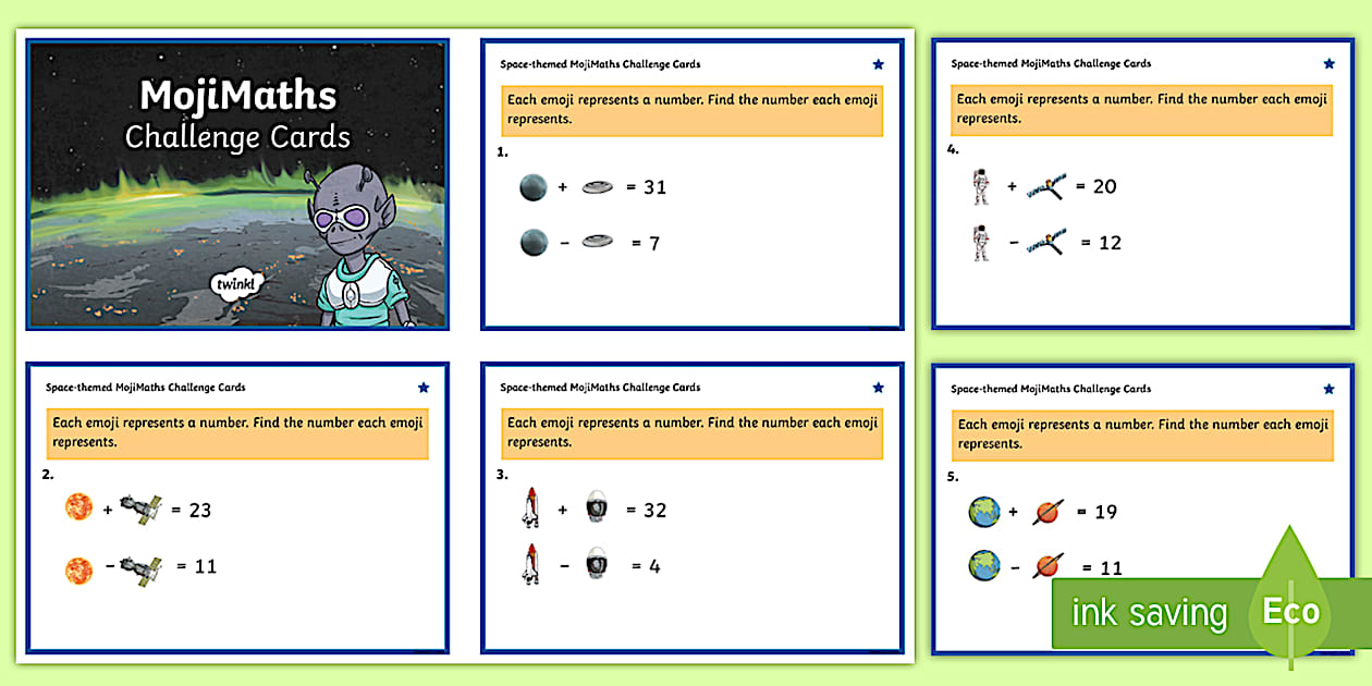 Middle Ability LKS2 Space-Themed MojiMaths Addition and Subtraction