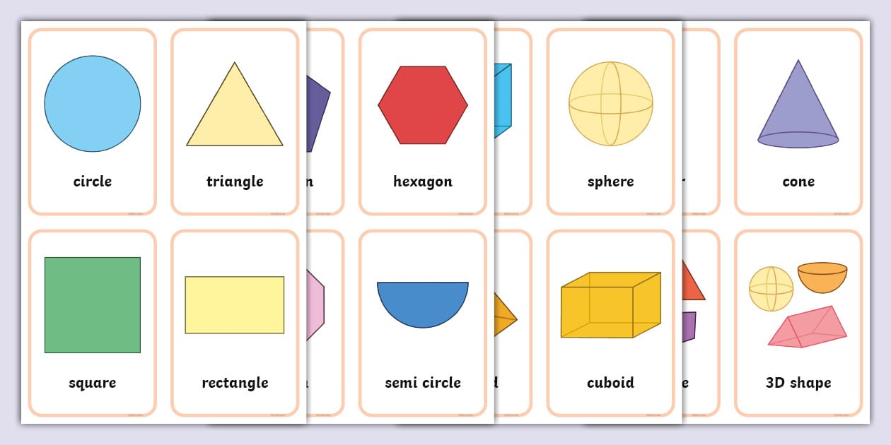 Twinkl Symbols: Shapes Vocabulary Flashcards - Twinkl
