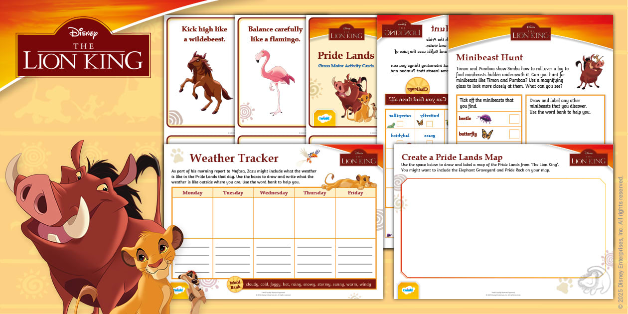The Lion King: Outdoor Exploration Activity Pack - Twinkl