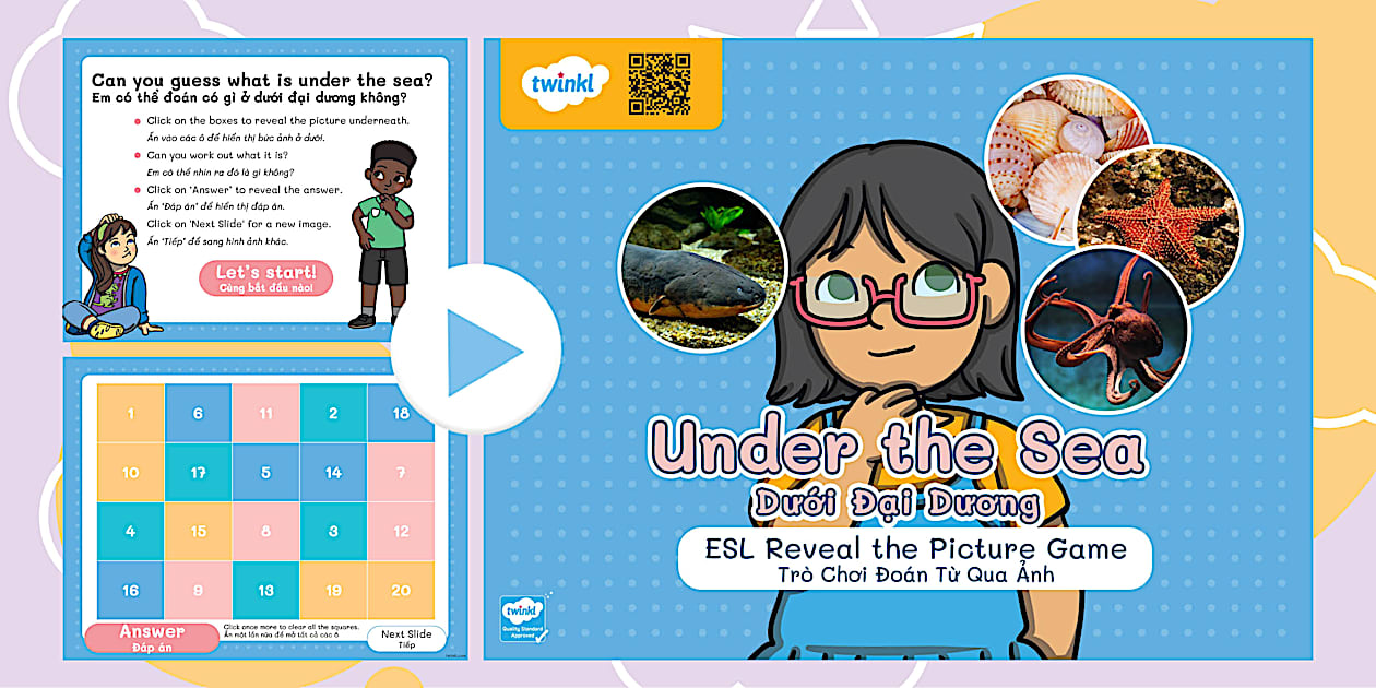 Powerpoint Trò Chơi Song Ngữ Đoán Sinh Vật Biển - Under The Sea
