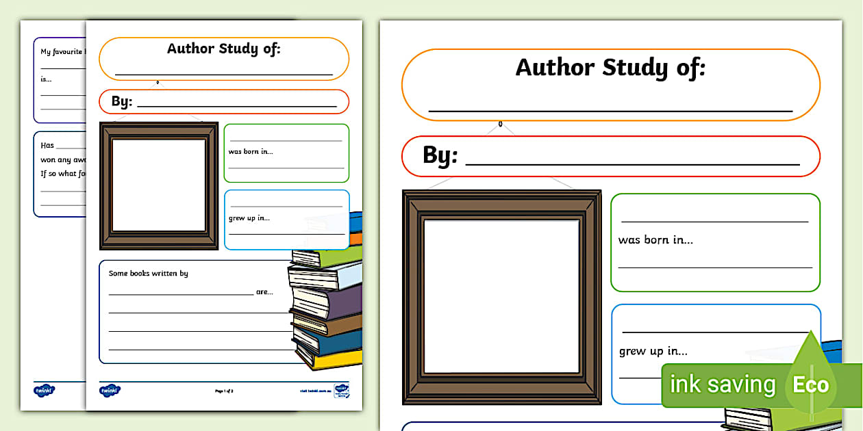 Author Study Template | Writing Template | Twinkl