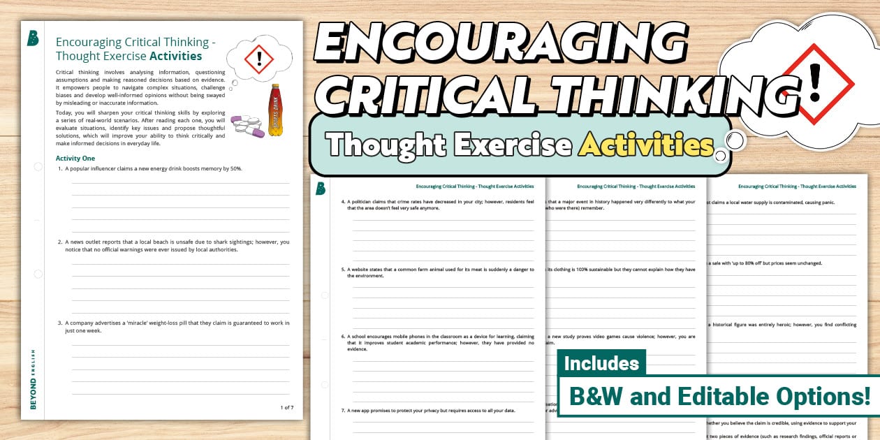 Encouraging Critical Thinking - Thought Exercise Activities