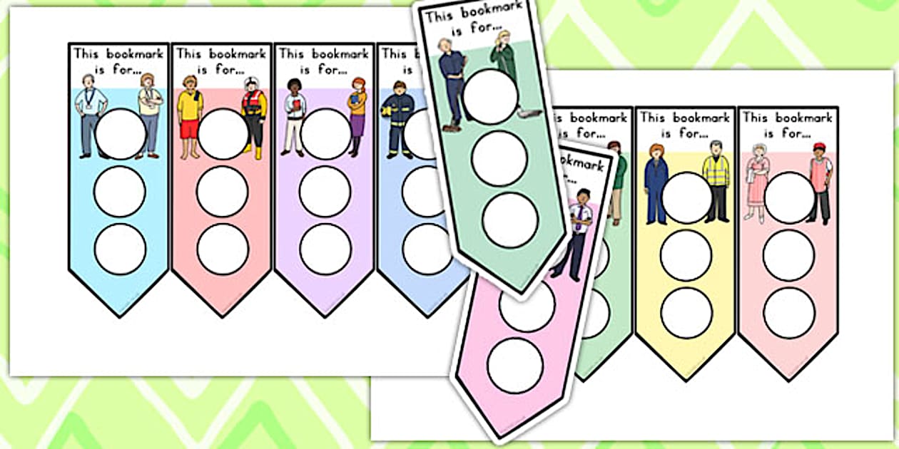 People Who Help Us Sticker Reward Bookmark (teacher made)