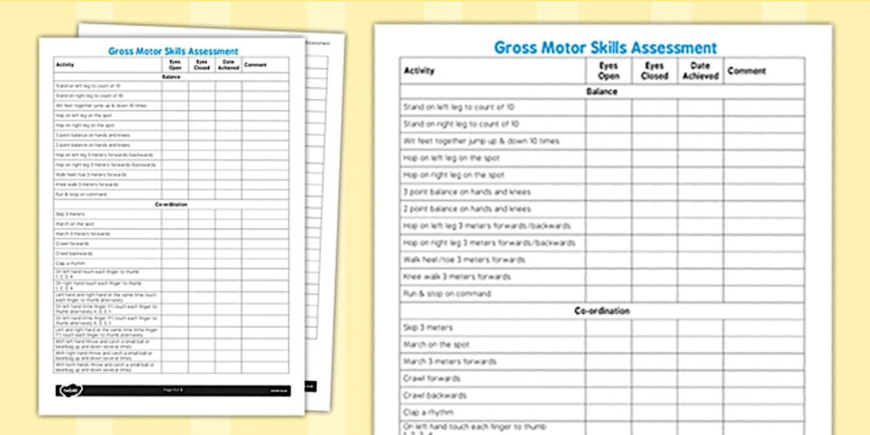 Physical Development of a 4-Year-Old - Assessment checklist