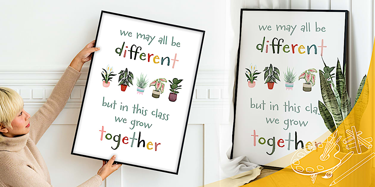 In This Class We Grow Together Botanical-Themed Poster