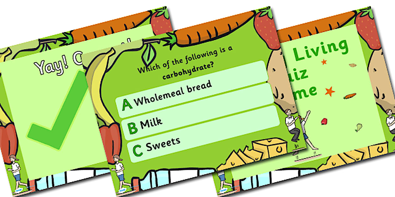 Healthy Living Multiple Choice Quiz Game (Teacher-Made)