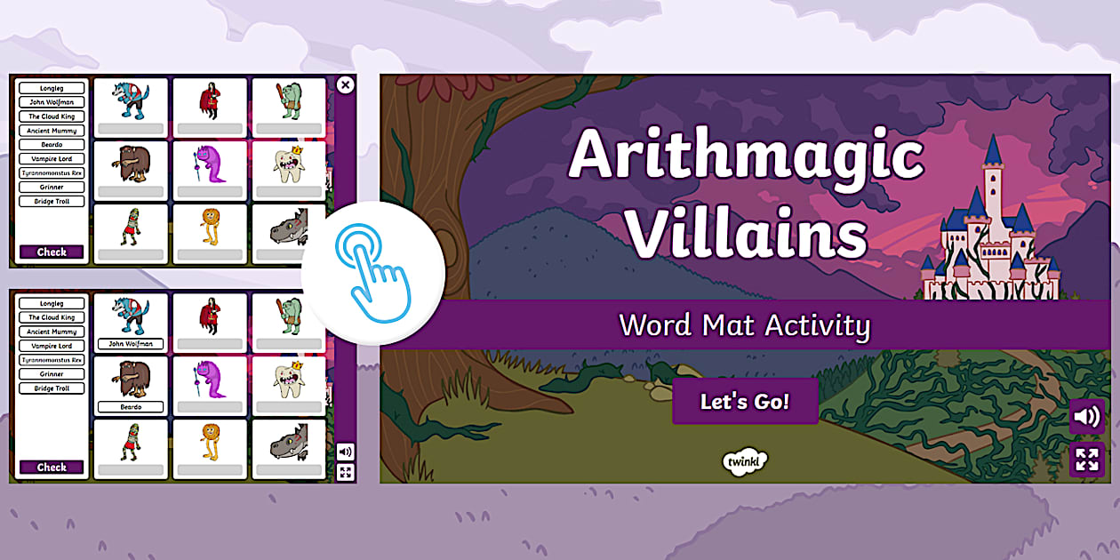 Interactive Arithmagic Villains Word Mat Game | Twinkl Go!
